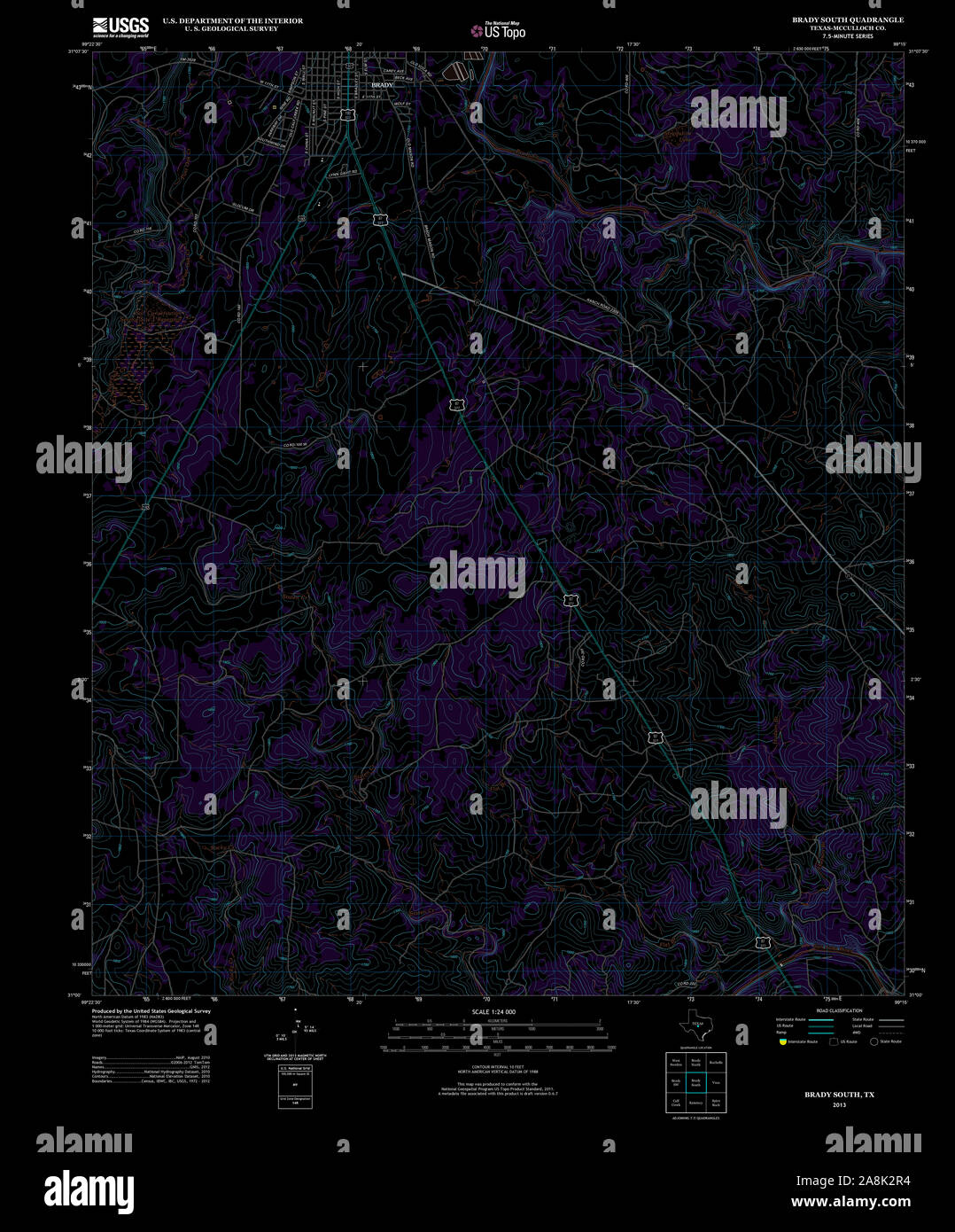 Brady texas map hi-res stock photography and images - Alamy