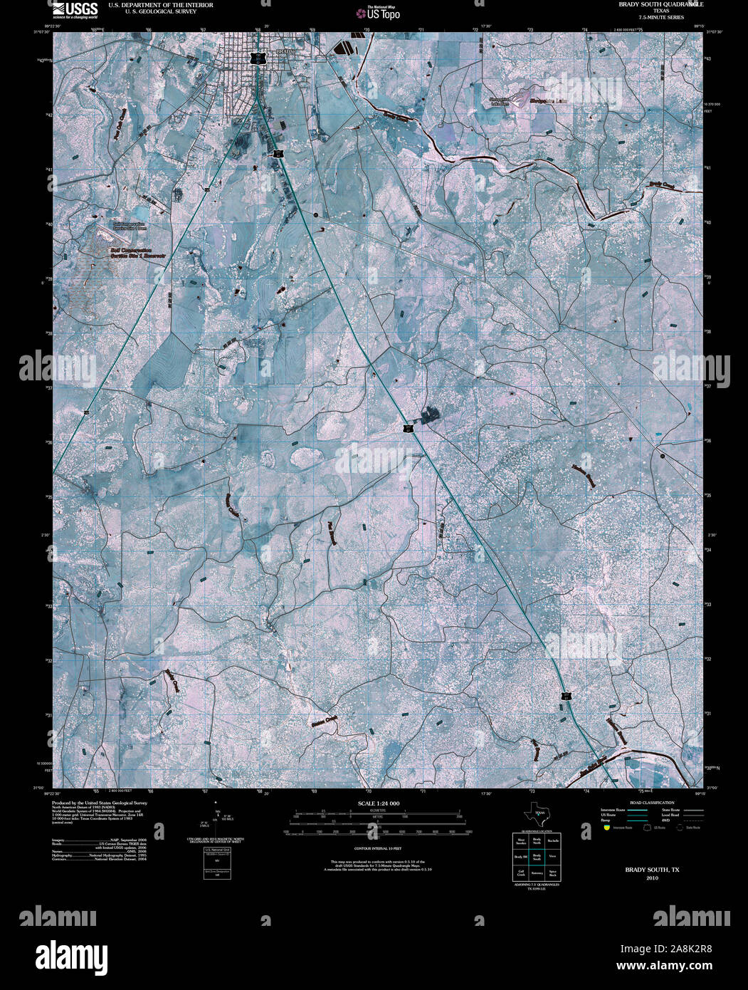 Brady texas map hi-res stock photography and images - Alamy