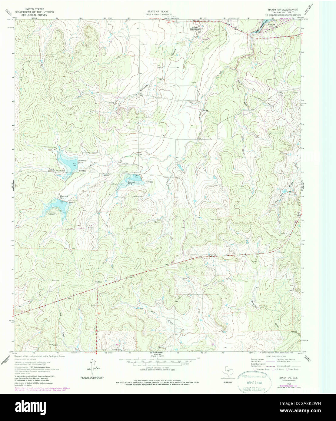 Brady texas map hi-res stock photography and images - Alamy