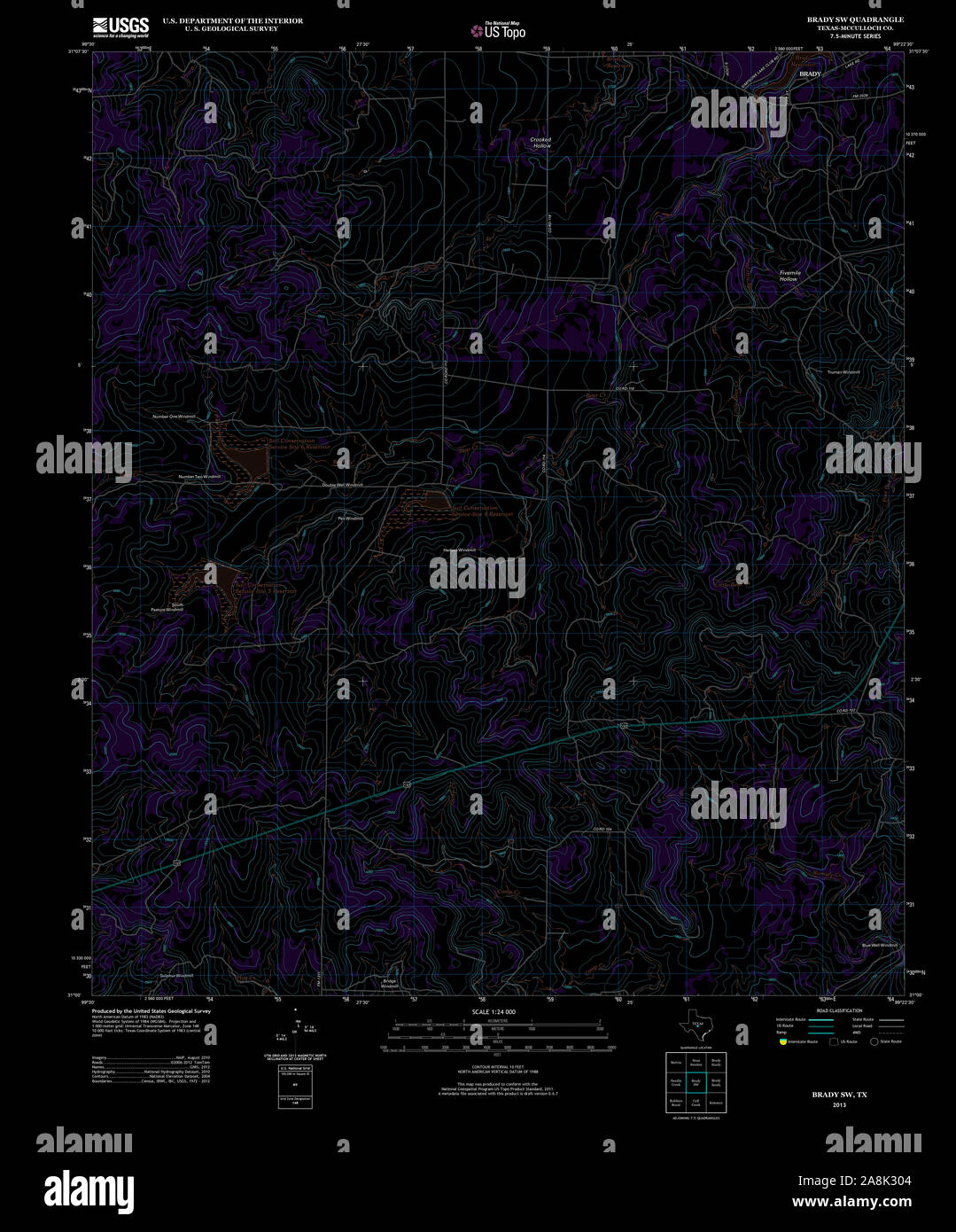 Brady texas map hi-res stock photography and images - Alamy