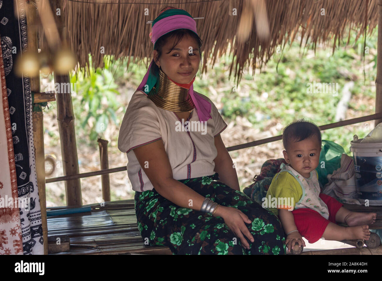 A long neck woman or Paduang, part of the Karen tribe in northern ...