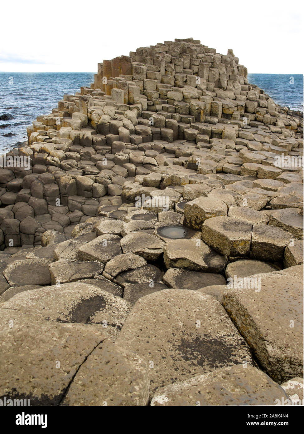 Famous Giant's Causeway in Northern Ireland formed by hexagonal basalt ...