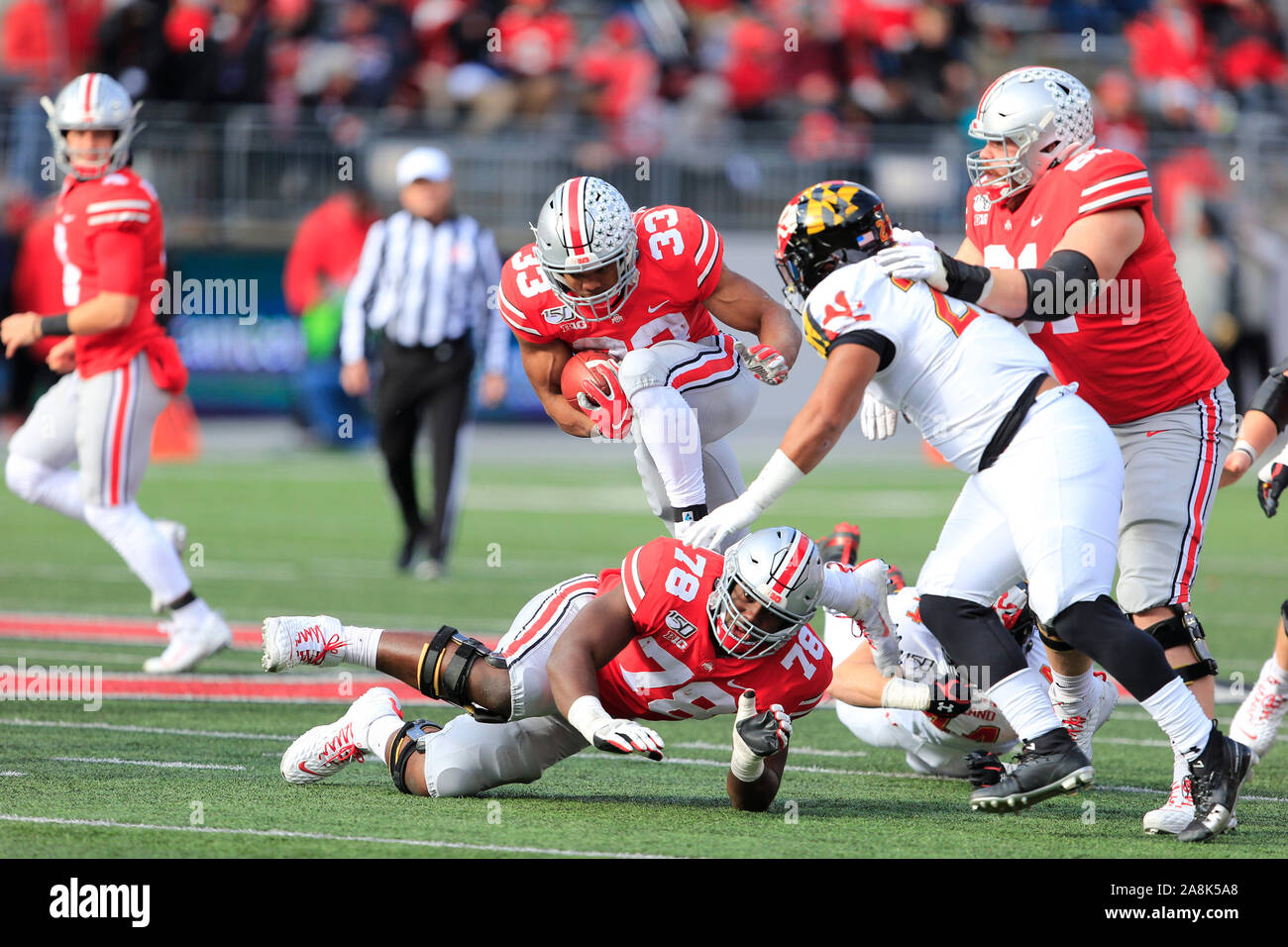 Columbus, Ohio, USA. 9th Nov, 2019. Ohio State Buckeyes running back ...