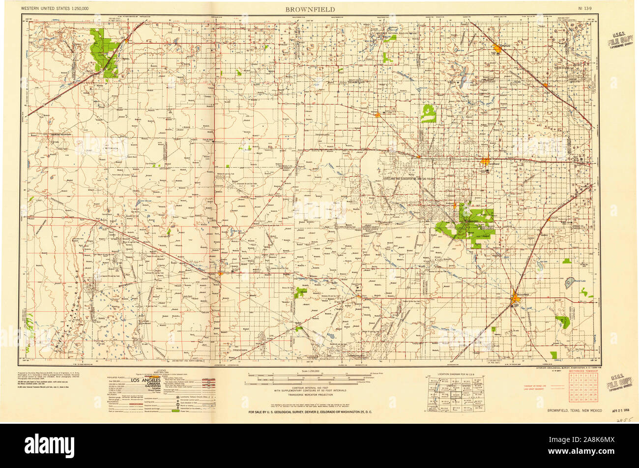 Map of brownfield texas hi-res stock photography and images - Alamy