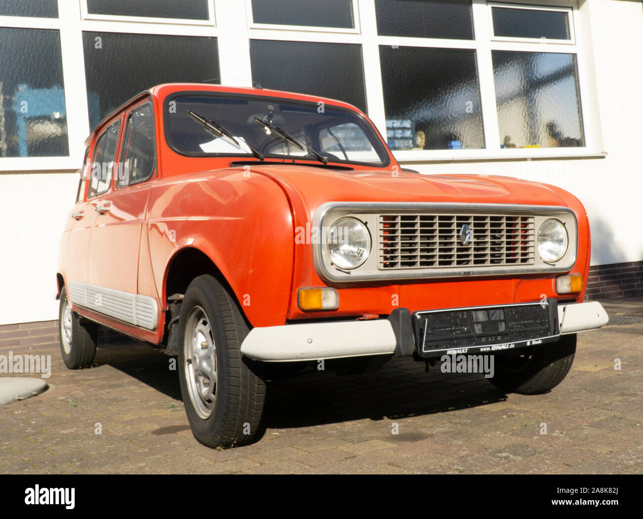 GIESSEN, GERMANY AUGUST, 2019: Red RENAULT 4. RENAULT is a French ...