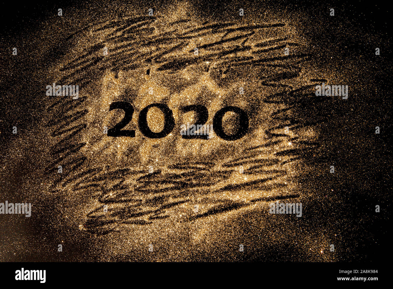 Happy New Year 2020. Creative Collage of numbers two and zero made up ...