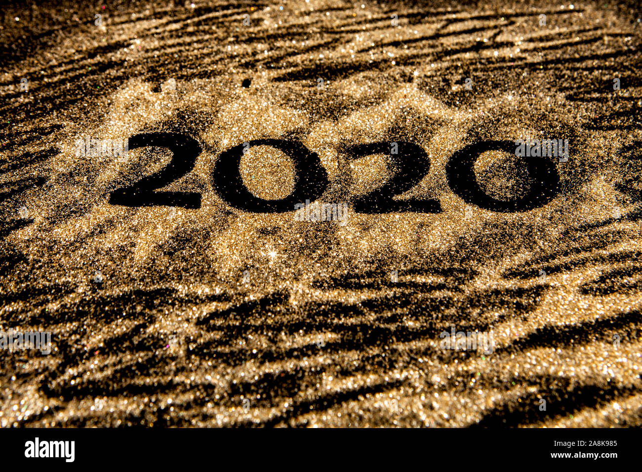 Happy New Year 2020. Creative Collage of numbers two and zero made up ...