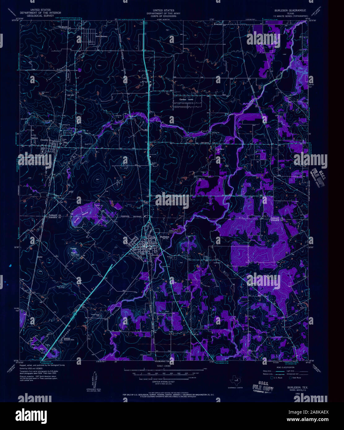 Map of burleson texas hi-res stock photography and images - Alamy