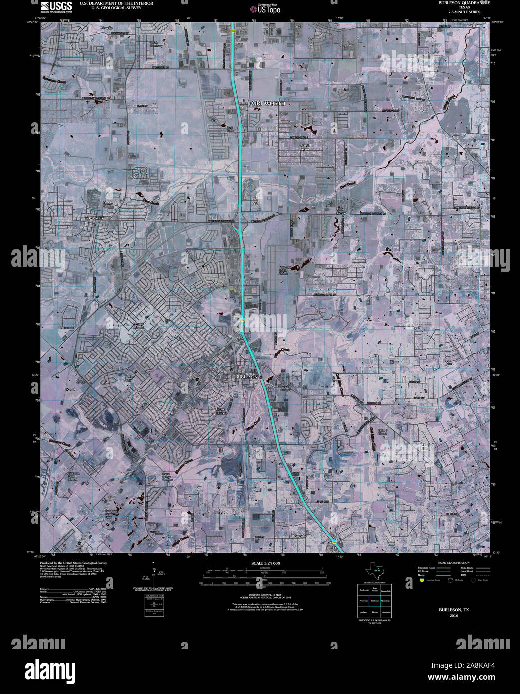 Map of burleson texas hi-res stock photography and images - Alamy