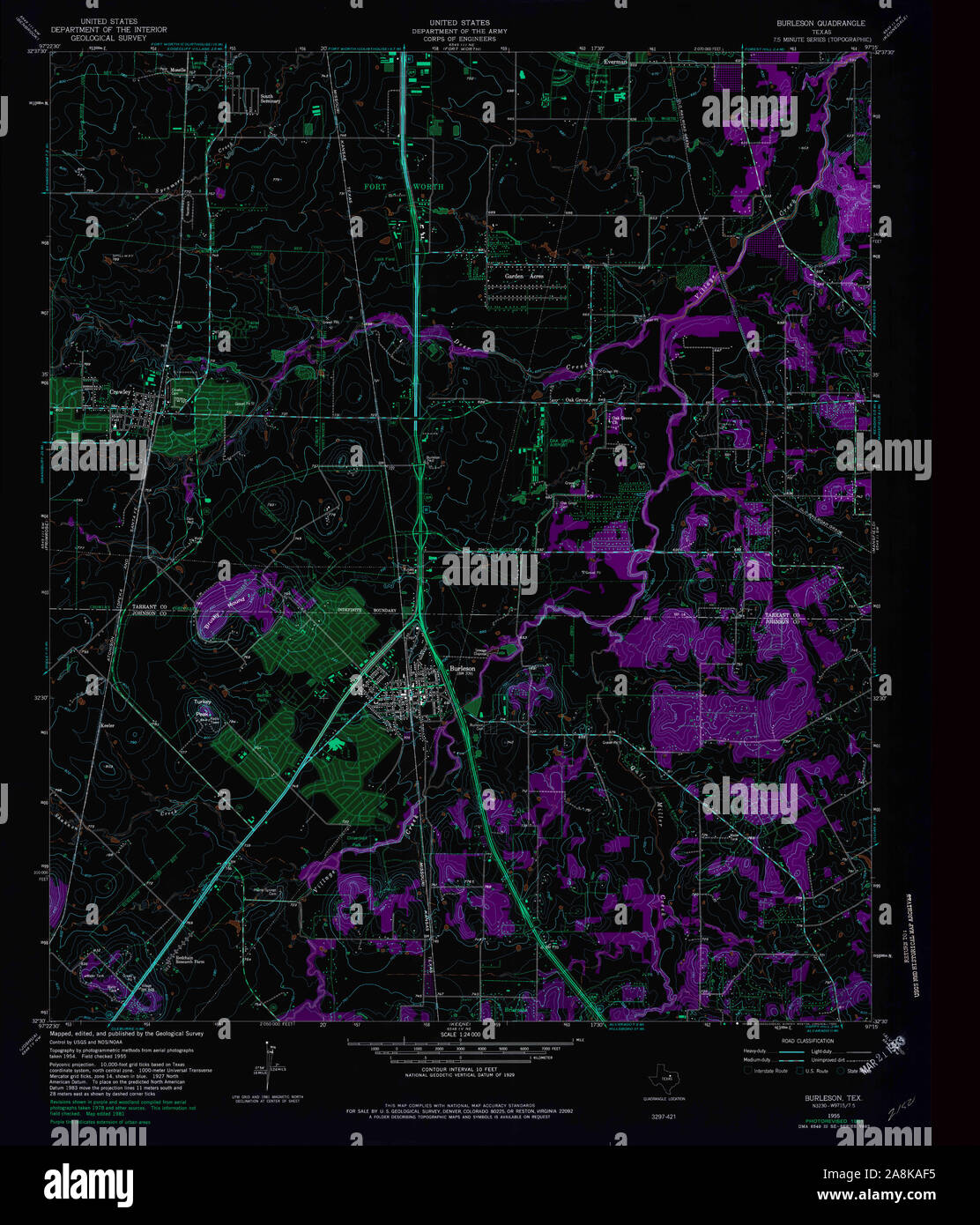 Map of burleson texas hi-res stock photography and images - Alamy