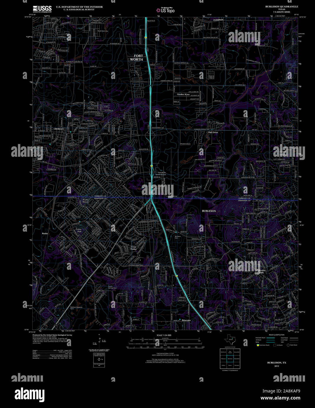 Map of burleson texas hi-res stock photography and images - Alamy