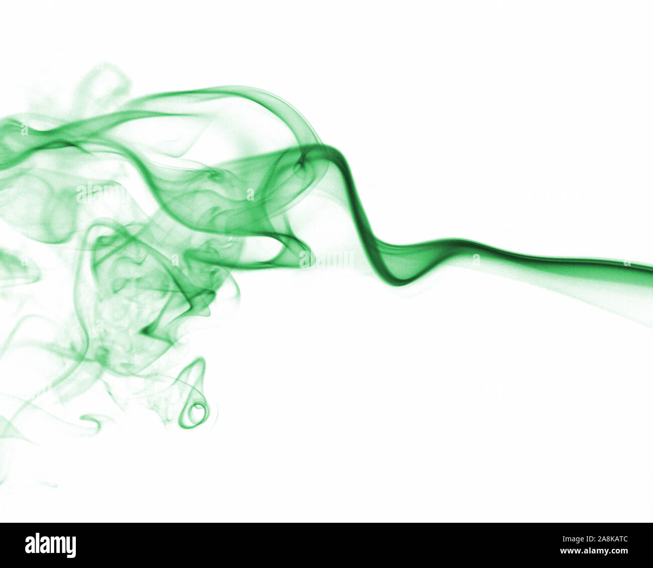 green Smoke abstract on white background Stock Photo - Alamy