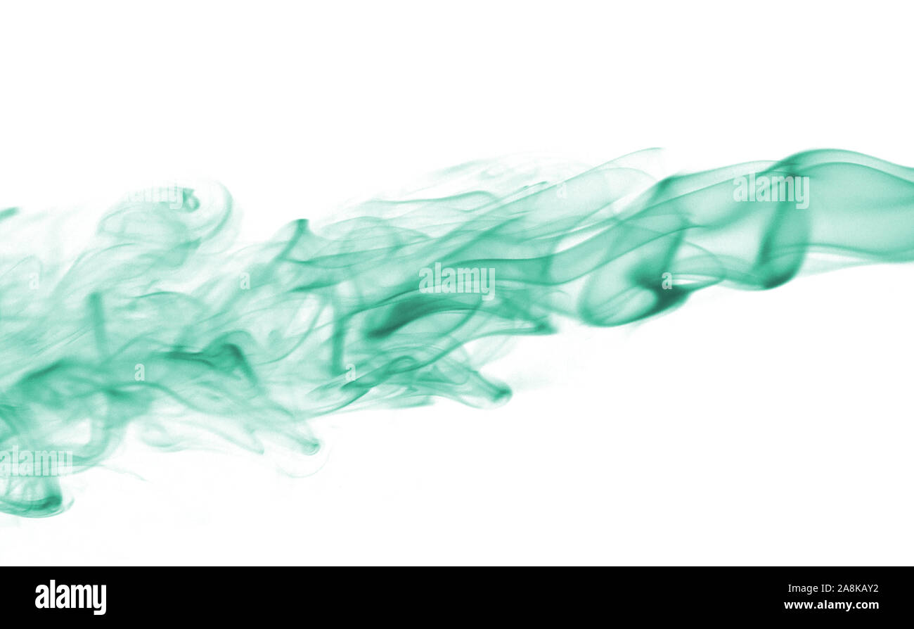green Smoke abstract on white background Stock Photo - Alamy
