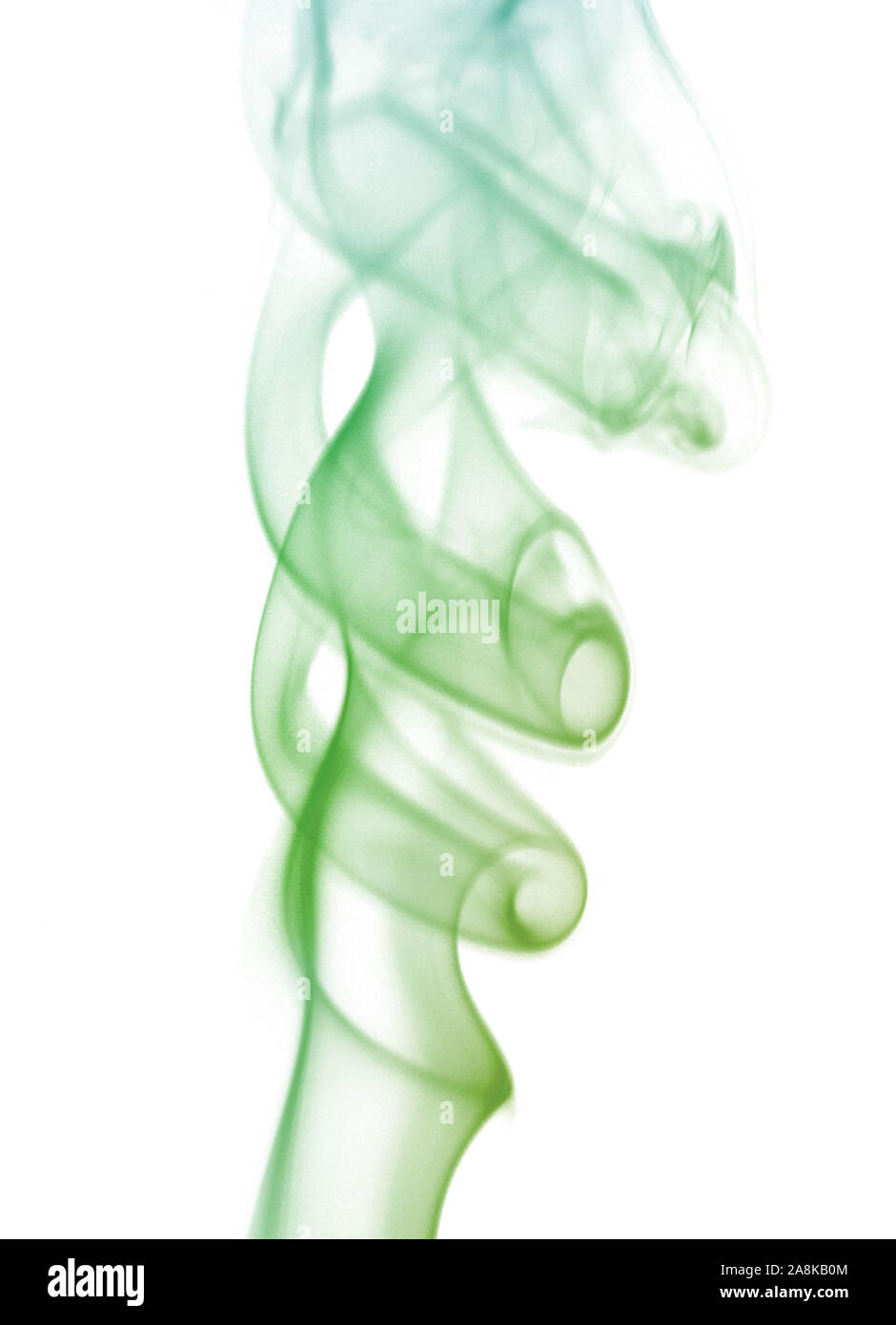 green Smoke abstract on white background Stock Photo - Alamy