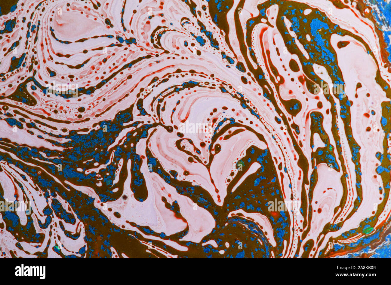 Traditional Ottoman Turkish marbling art patterns as abstract ...