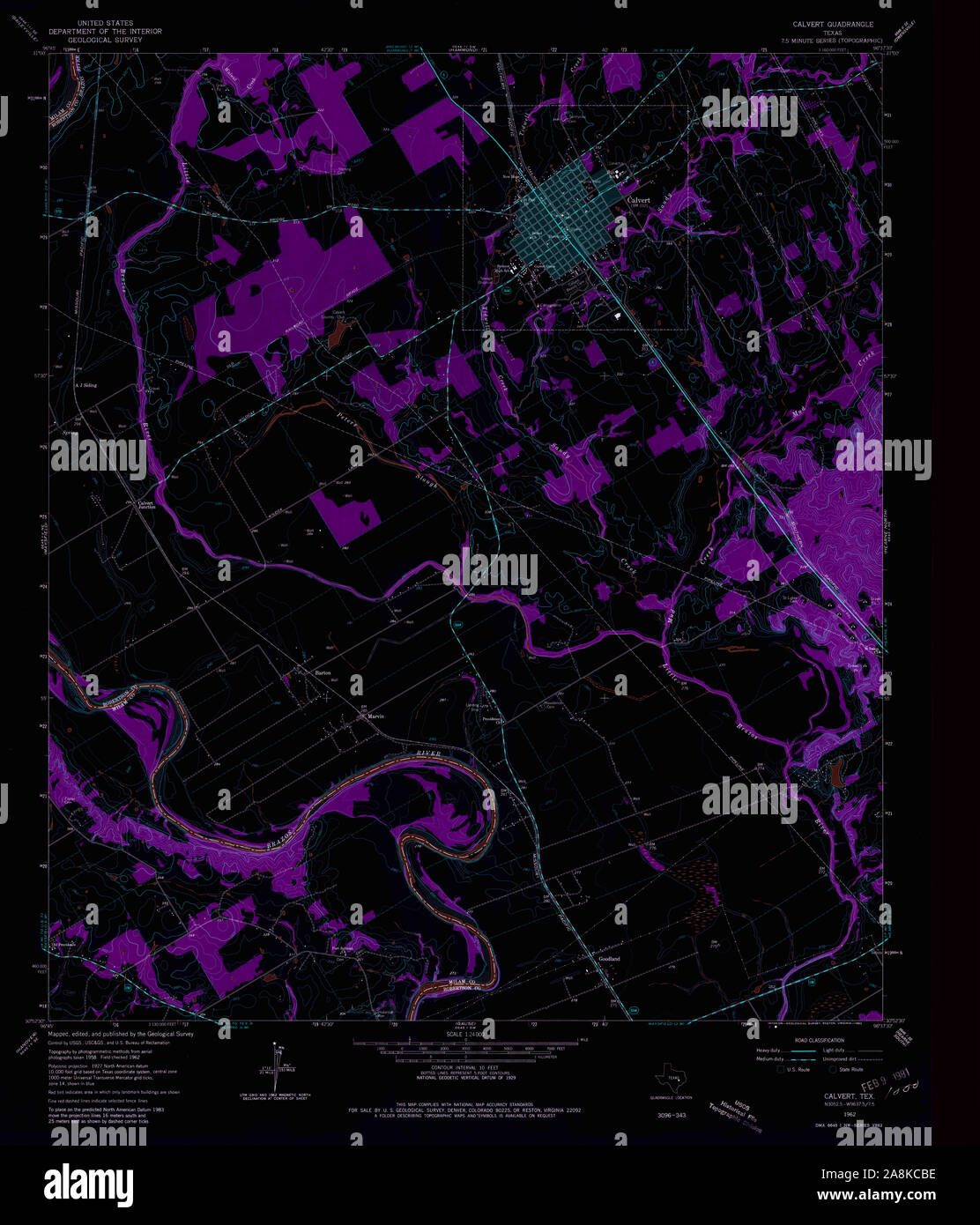 Map of calvert texas hi-res stock photography and images - Alamy
