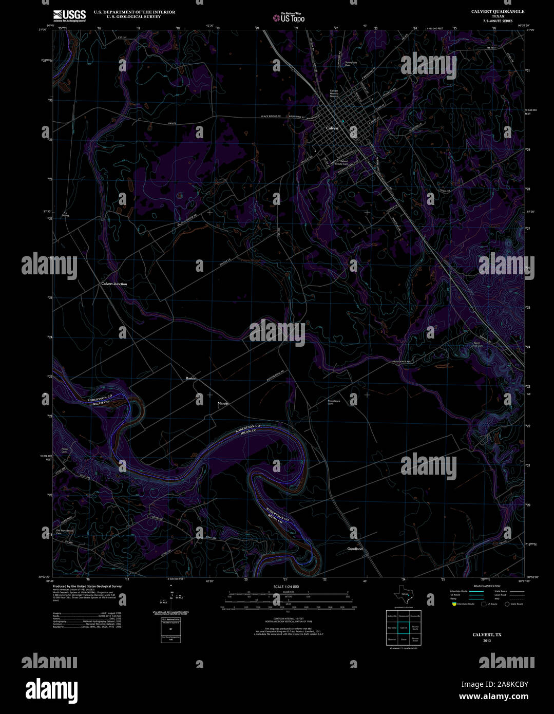 Calvert texas map hi-res stock photography and images - Alamy