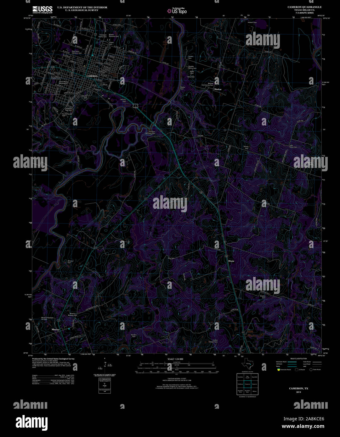 Cameron texas map hi-res stock photography and images - Alamy