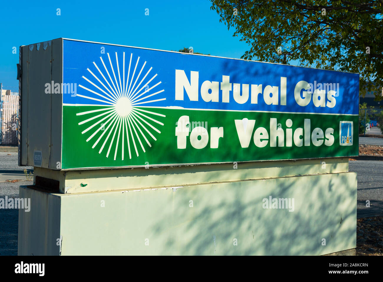 Natural gas for vehicles sign advertises cleanest burning alternative ...