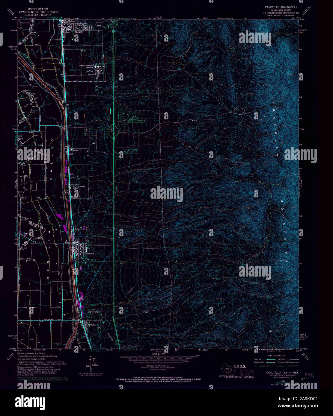 Canutillo map hi-res stock photography and images - Alamy
