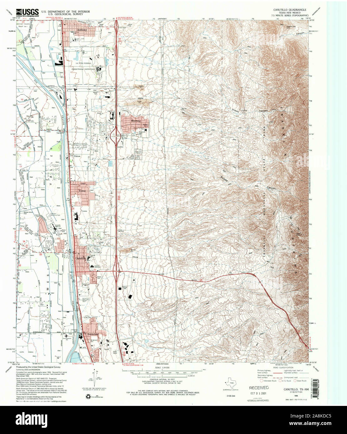 Canutillo map hi-res stock photography and images - Alamy