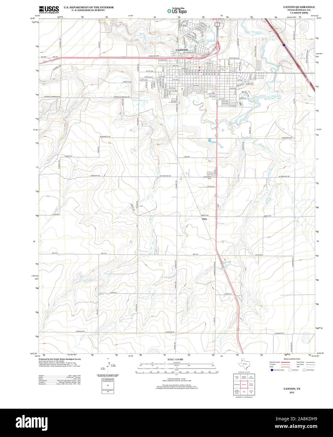 Canyon texas map hi-res stock photography and images - Alamy