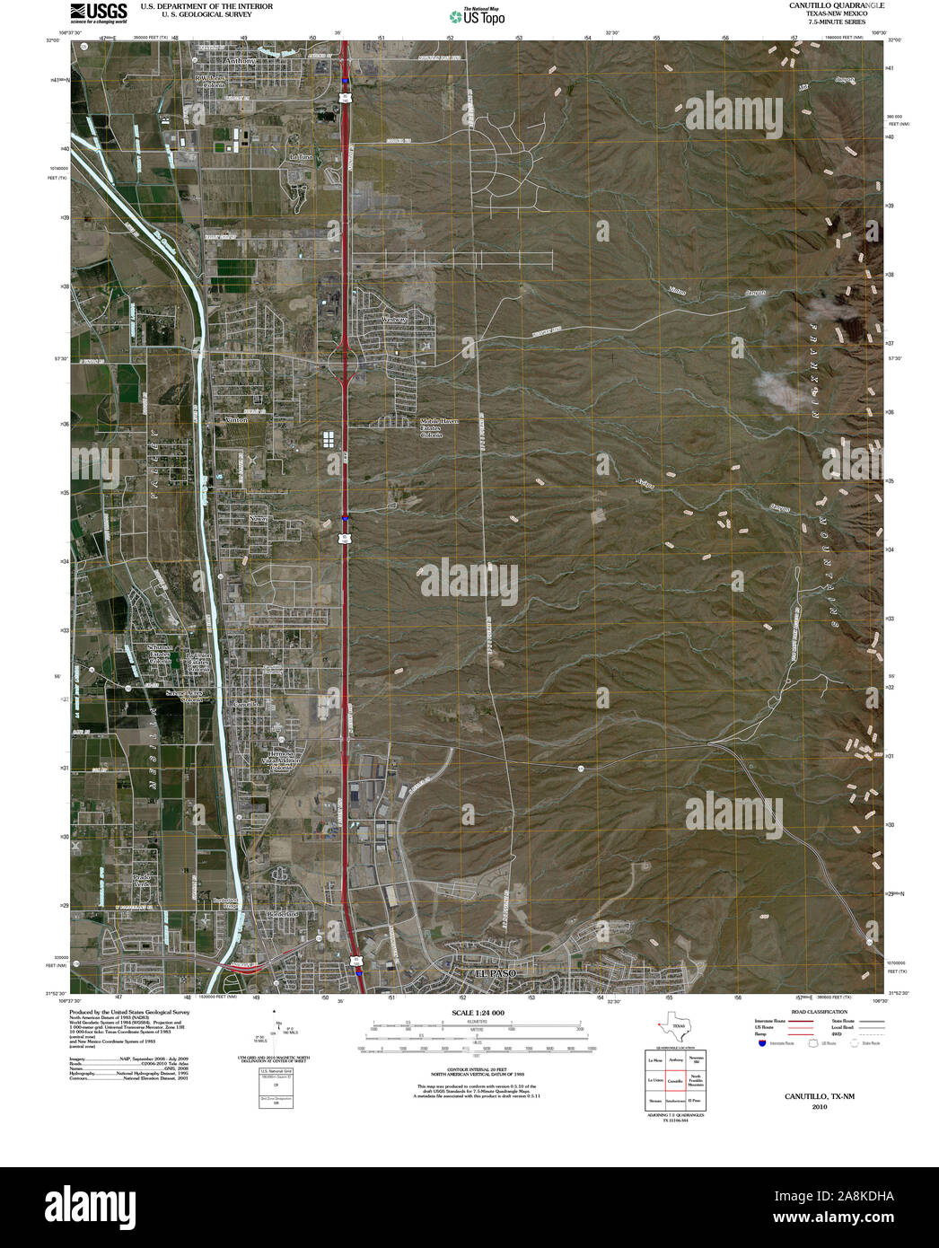 Canutillo map hi-res stock photography and images - Alamy