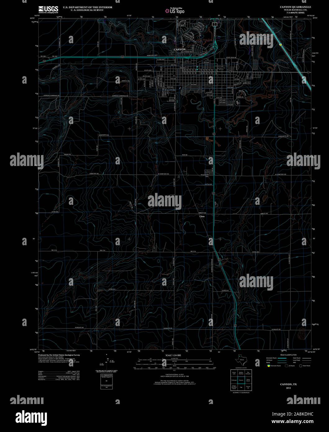Canyon texas map hi-res stock photography and images - Alamy