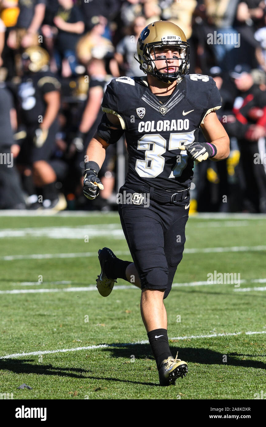 Boulder, CO, USA. 9th Nov, 2019. Colorado Buffaloes safety Lucas Cooper ...