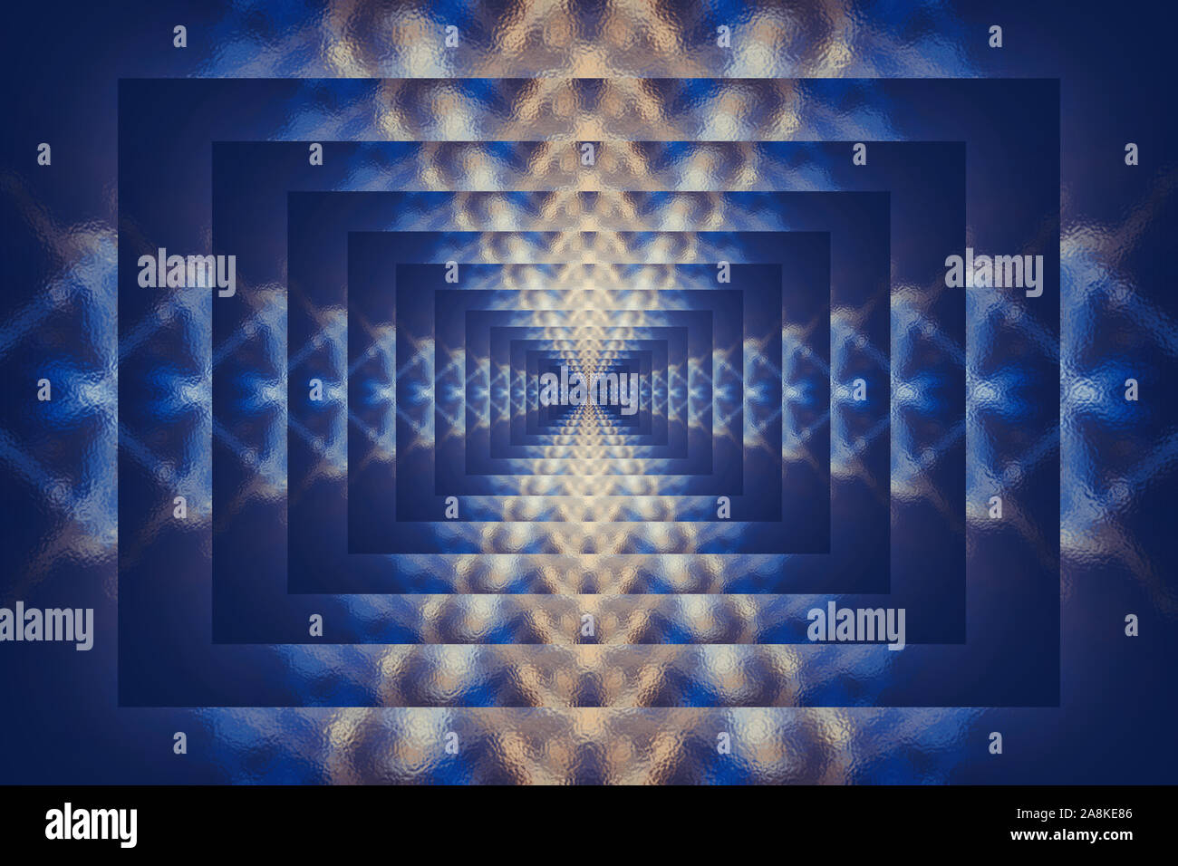 Blue abstract tunnel background with glass texture, design pattern ...