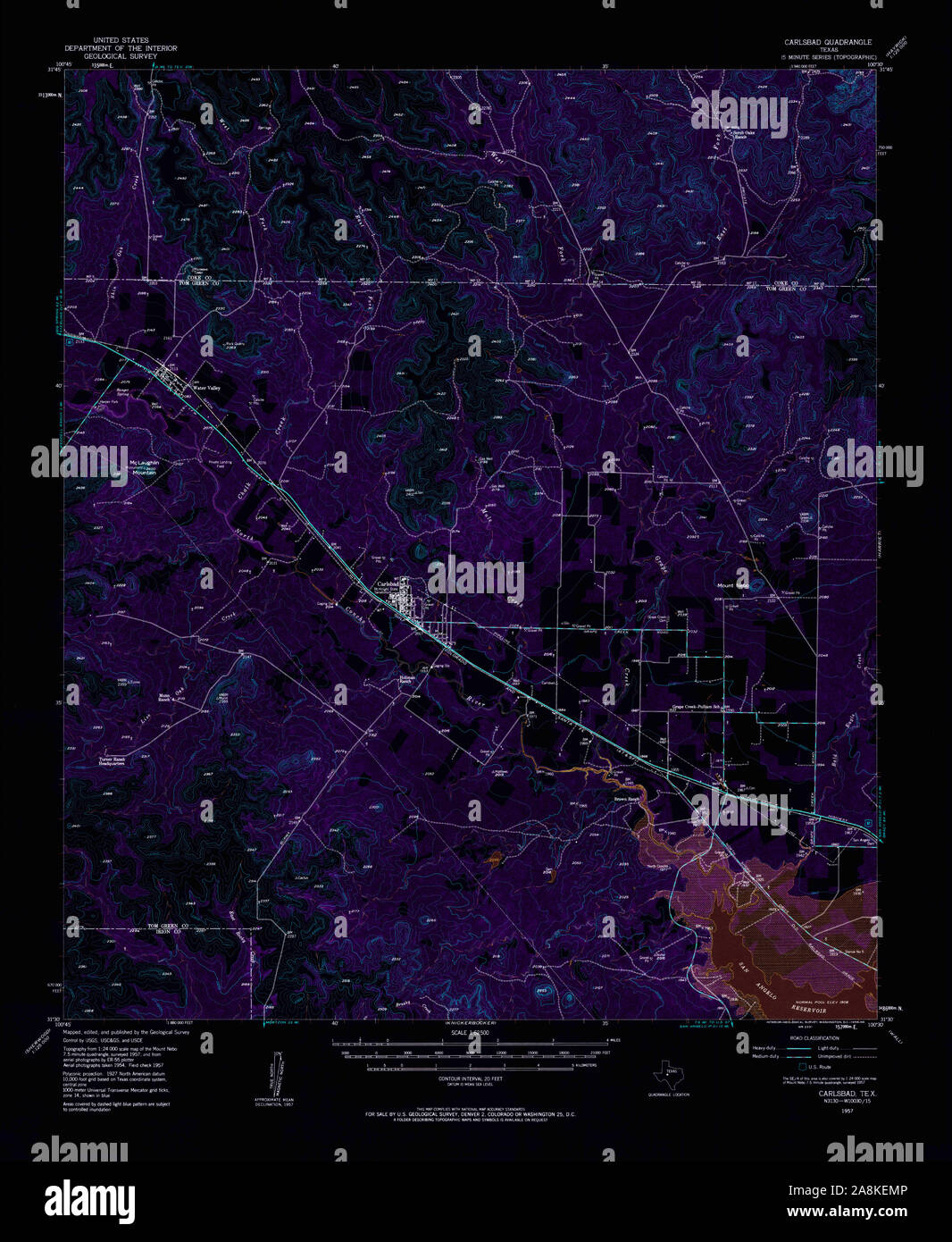 Map of carlsbad texas hi-res stock photography and images - Alamy