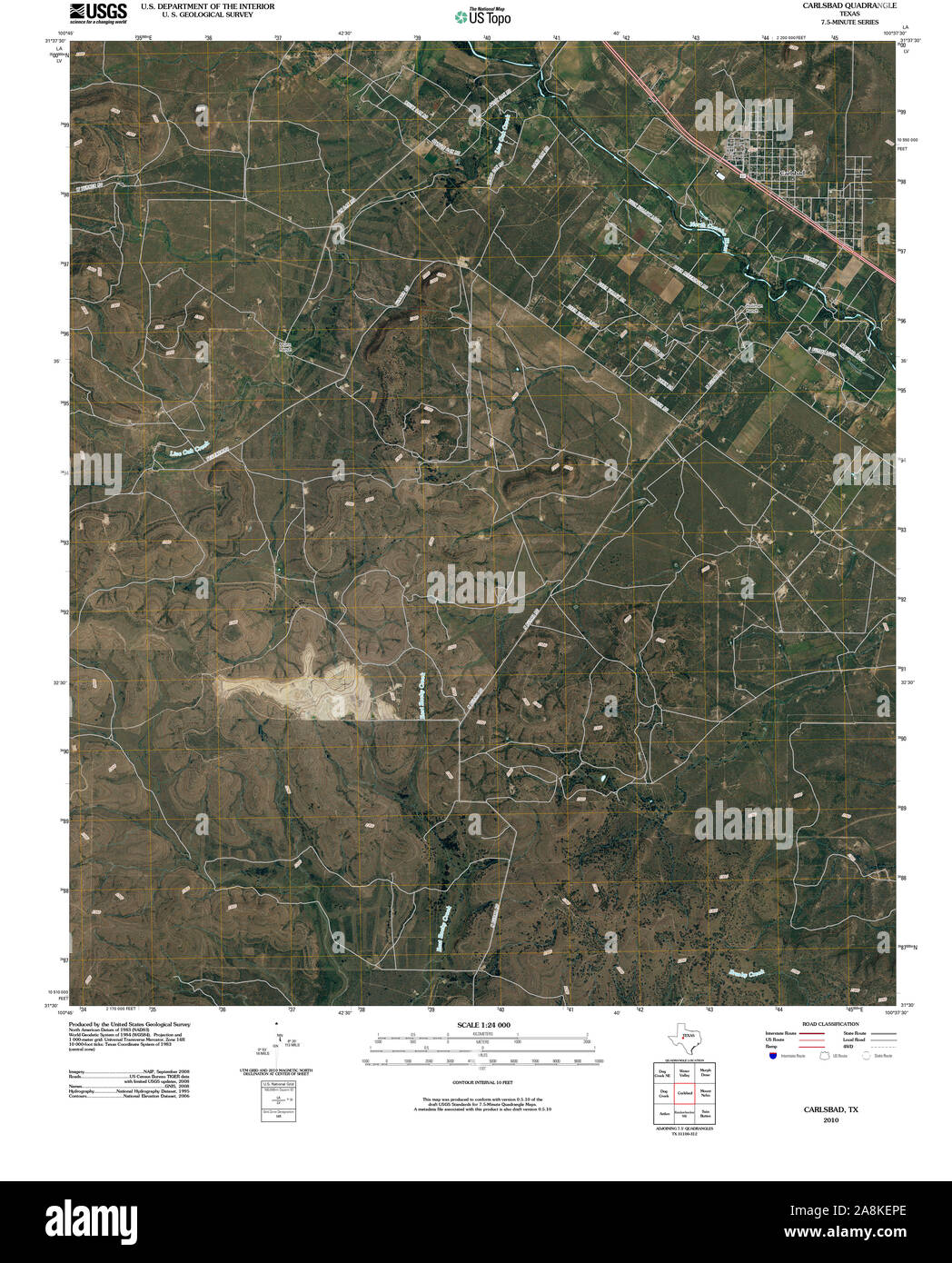 Map of carlsbad texas Cut Out Stock Images & Pictures - Alamy