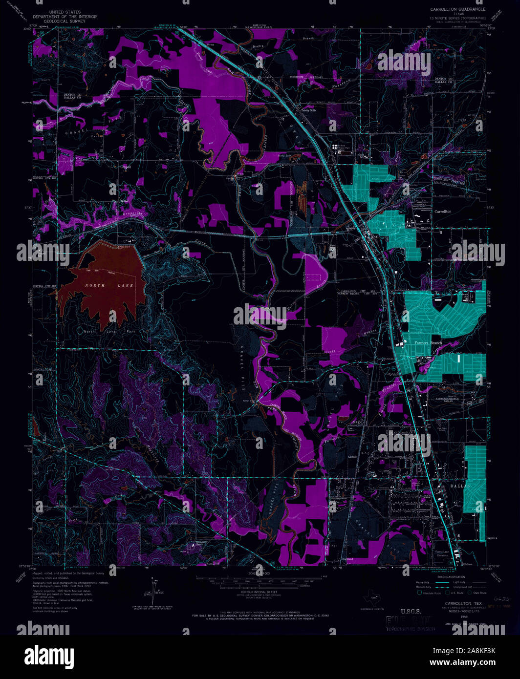 Carrollton tx map hi-res stock photography and images - Alamy