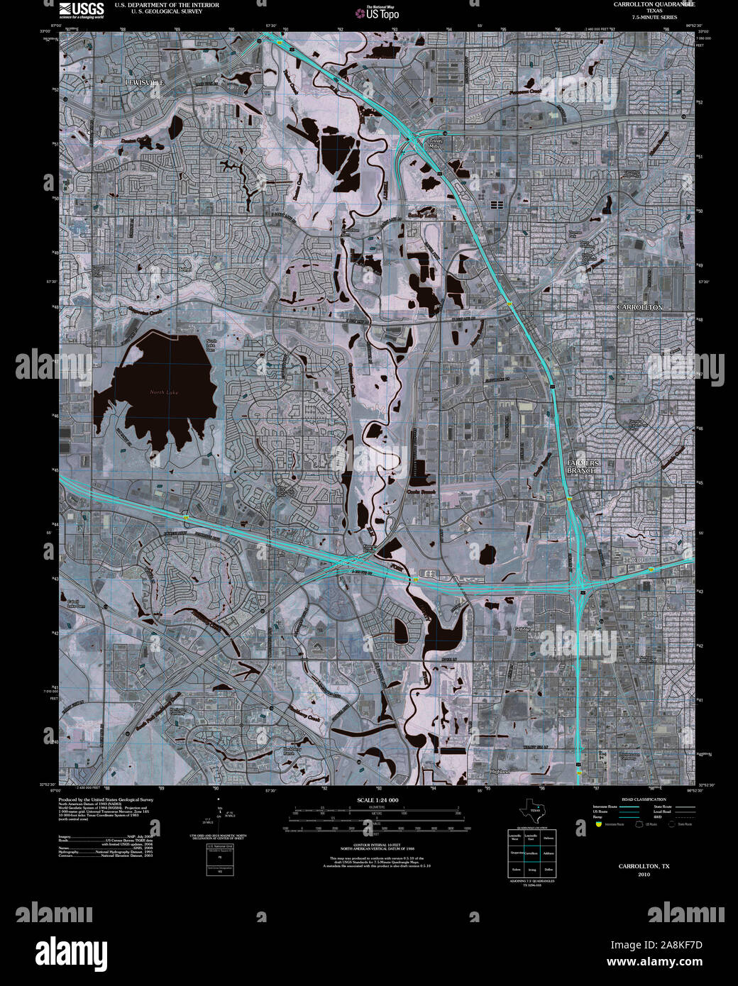 Carrollton tx map hi-res stock photography and images - Alamy