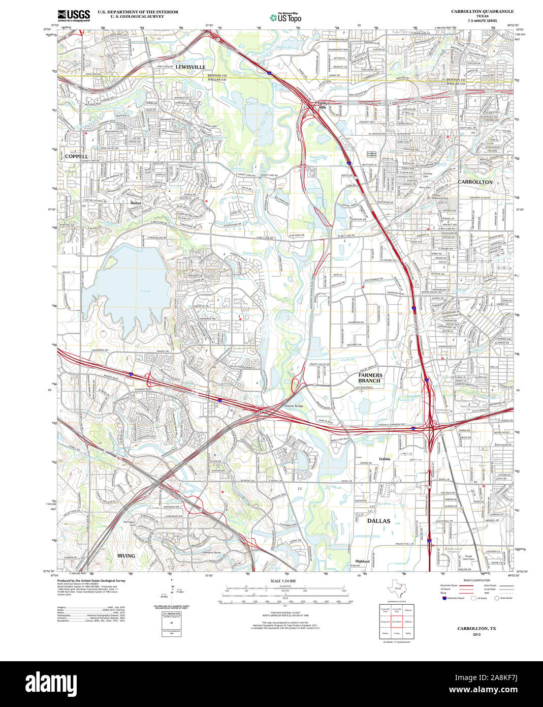 Carrollton tx map hi-res stock photography and images - Alamy