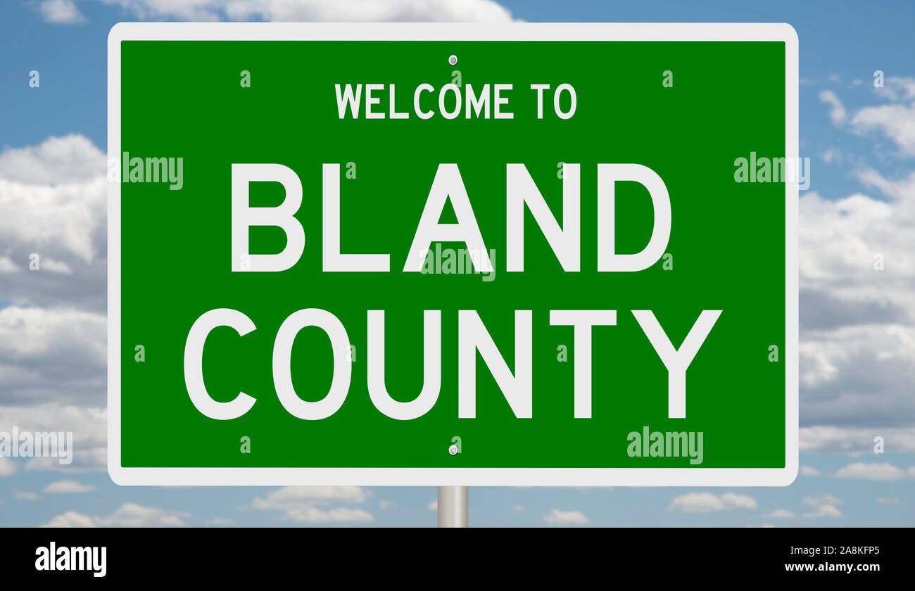 Rendering of a green 3d highway sign for Bland County Stock Photo - Alamy