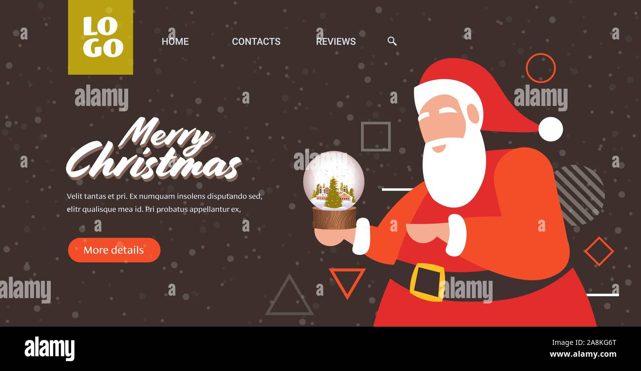 santa claus holding magic glass ball merry christmas happy new year ...