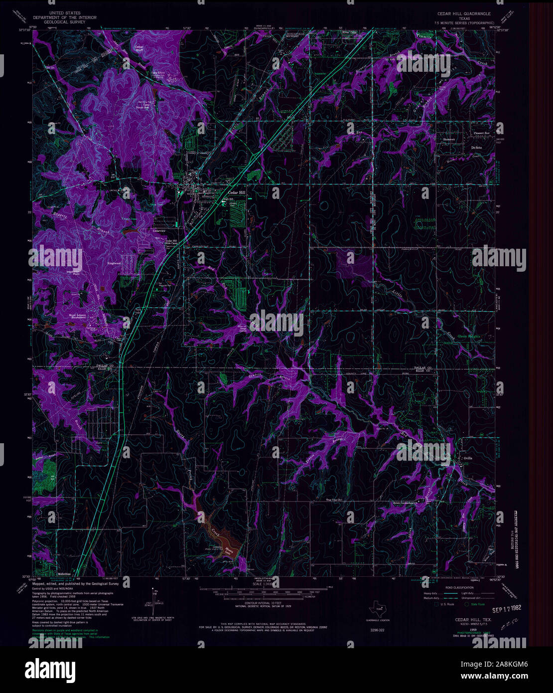 Map of cedar hill hi-res stock photography and images - Alamy