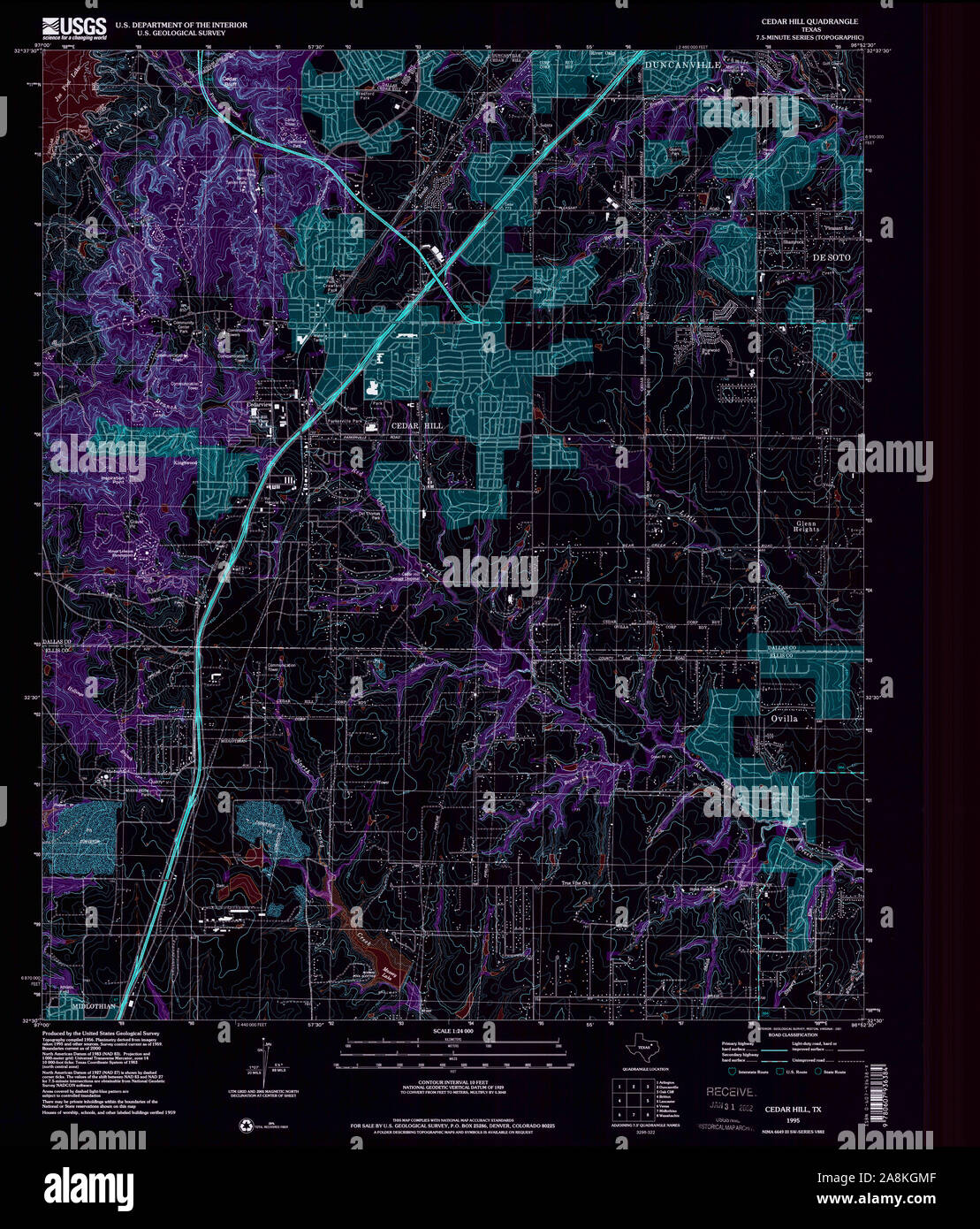Map of cedar hill hi-res stock photography and images - Alamy