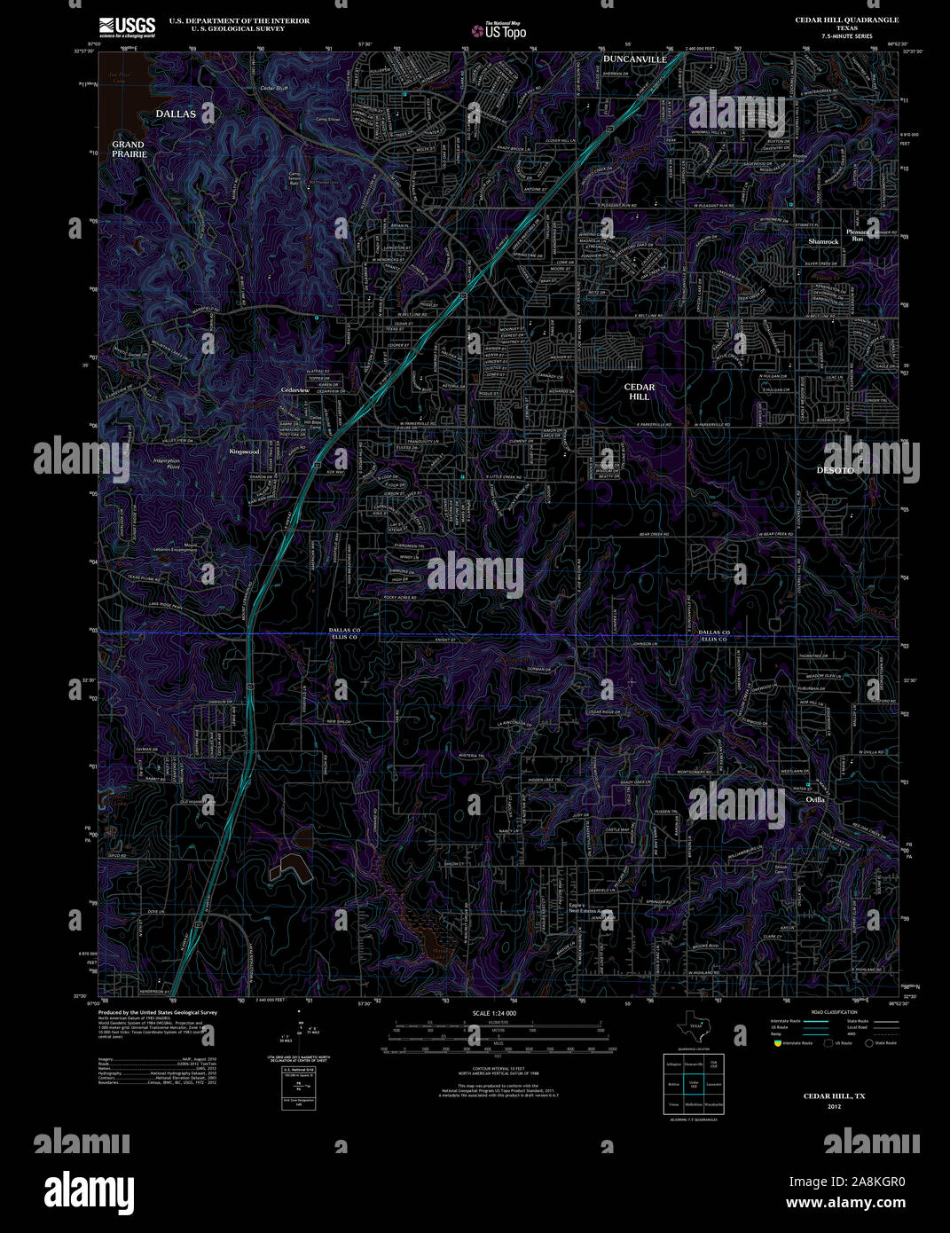 Map of cedar hill hi-res stock photography and images - Alamy