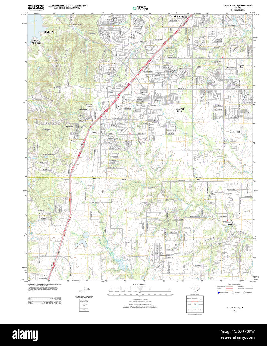 Map of cedar hill hi-res stock photography and images - Alamy