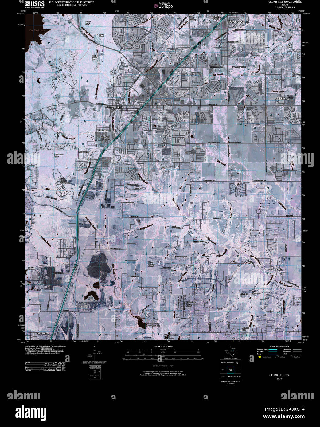 Map of cedar hill hi-res stock photography and images - Alamy