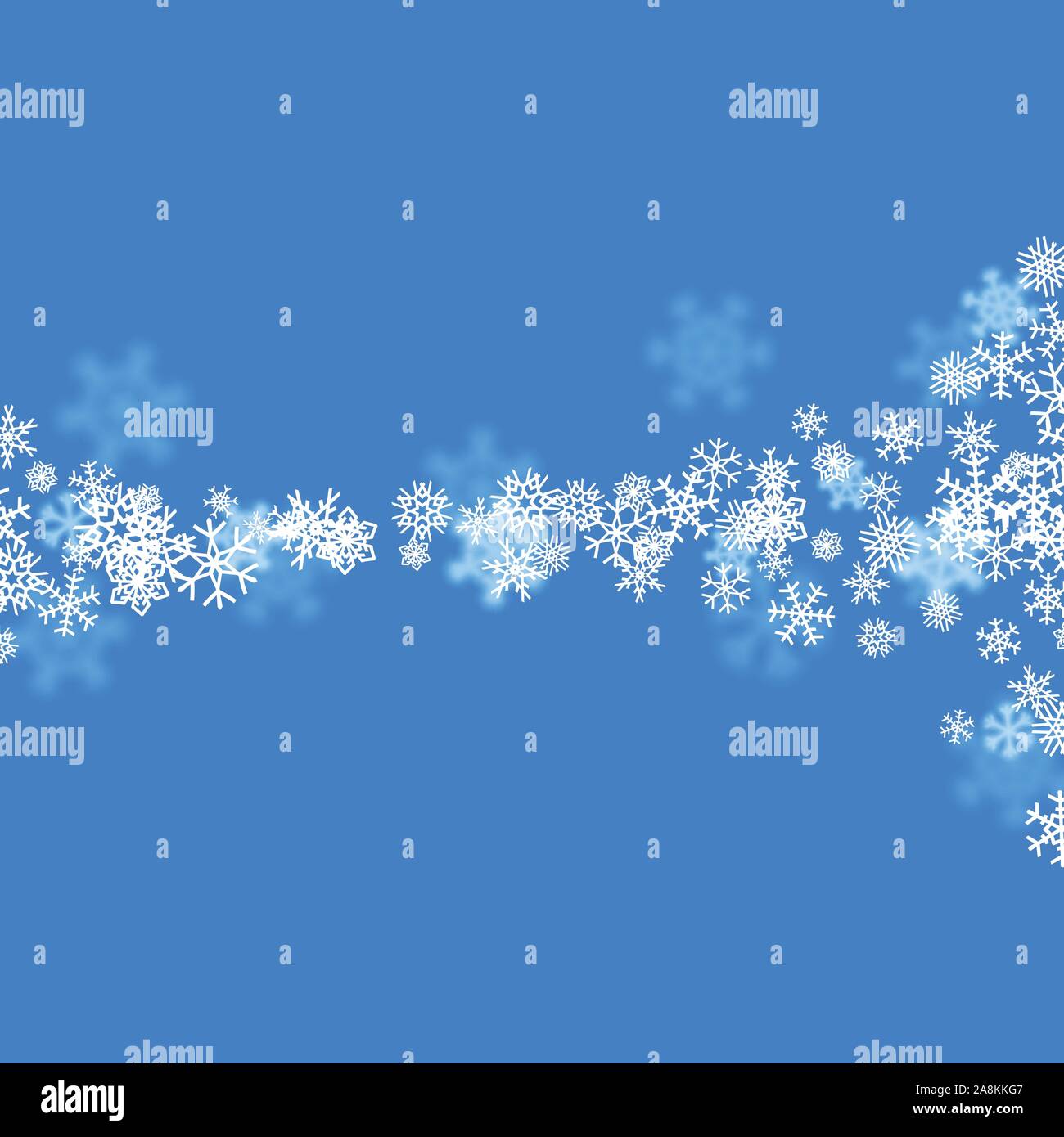 Christmas snow background with scattered snowflakes falling in winter ...