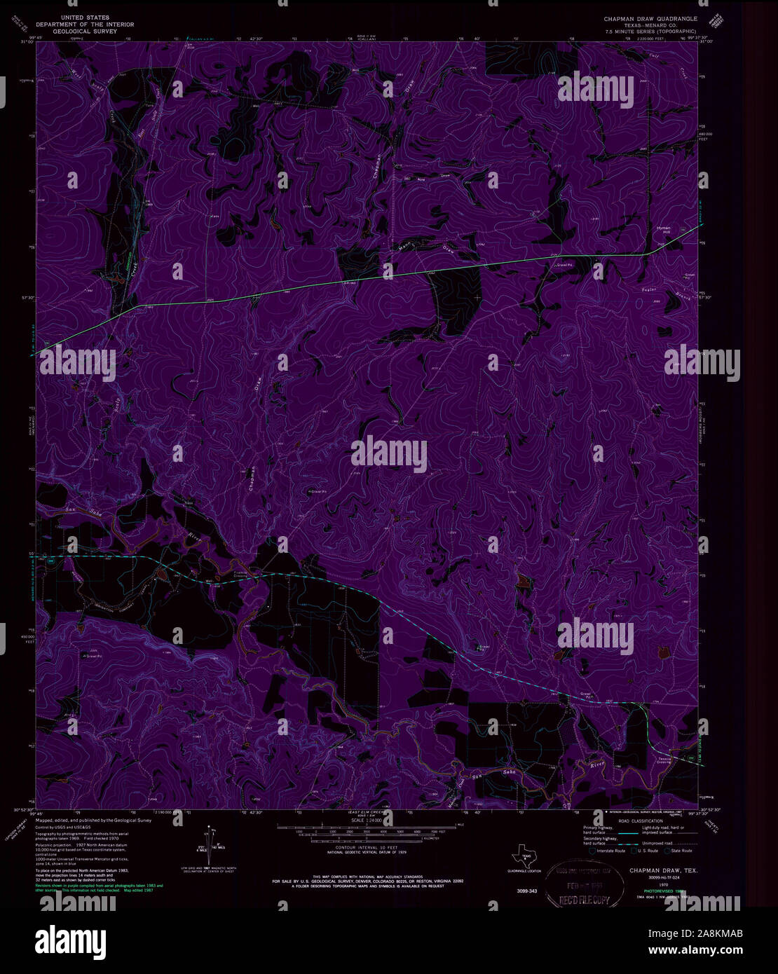 USGS TOPO Map Texas TX Chapman Draw 122095 1970 24000 Inverted ...