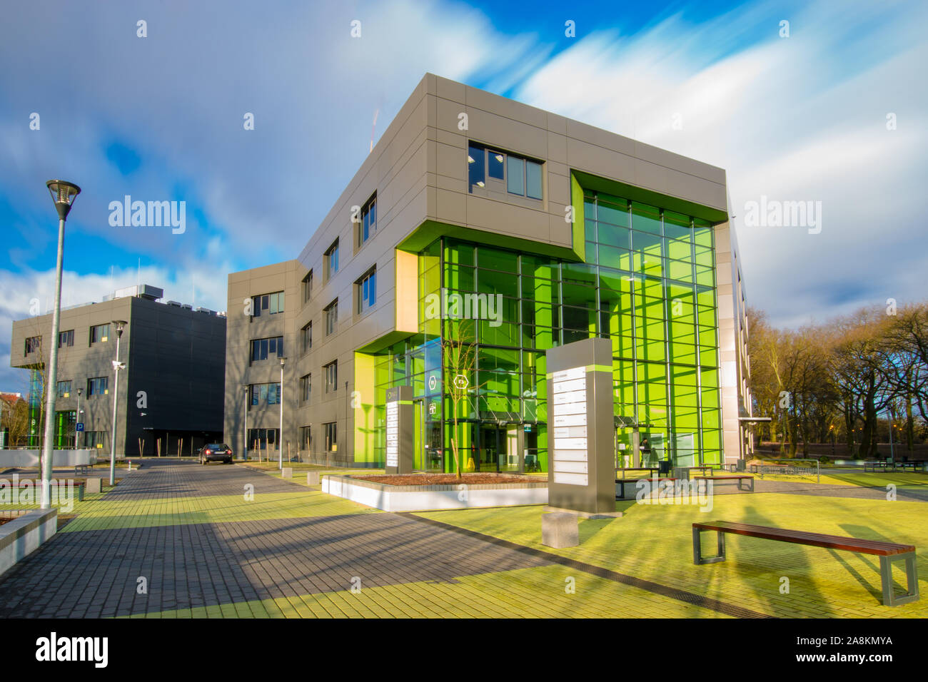 Szczecin, March 2018: Modern building complex of the research center ...
