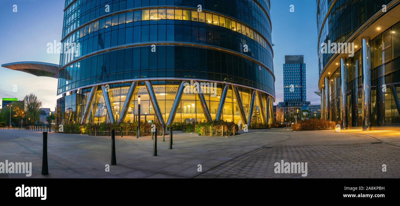 Warsaw,Poland-April 2018:modern office buildings-Warsaw spire, Business ...