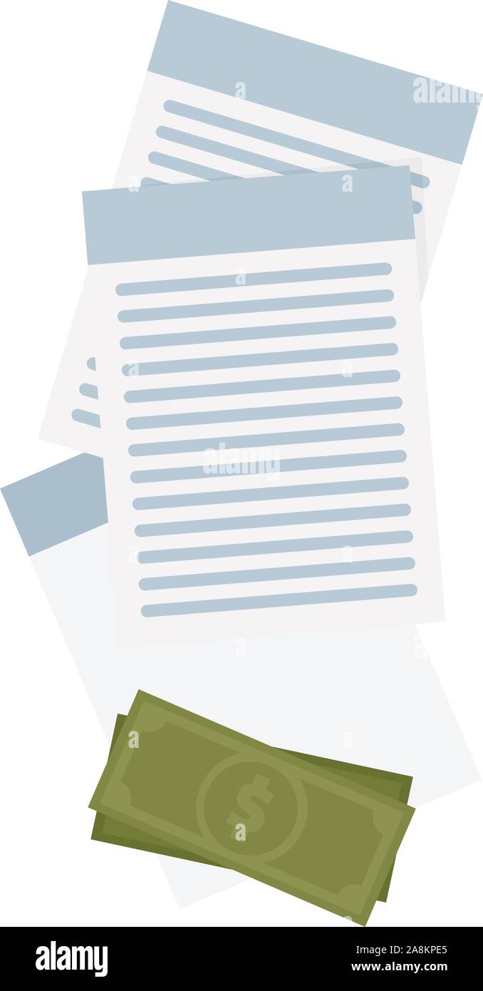 Money contract icon. Flat illustration of money contract vector icon ...