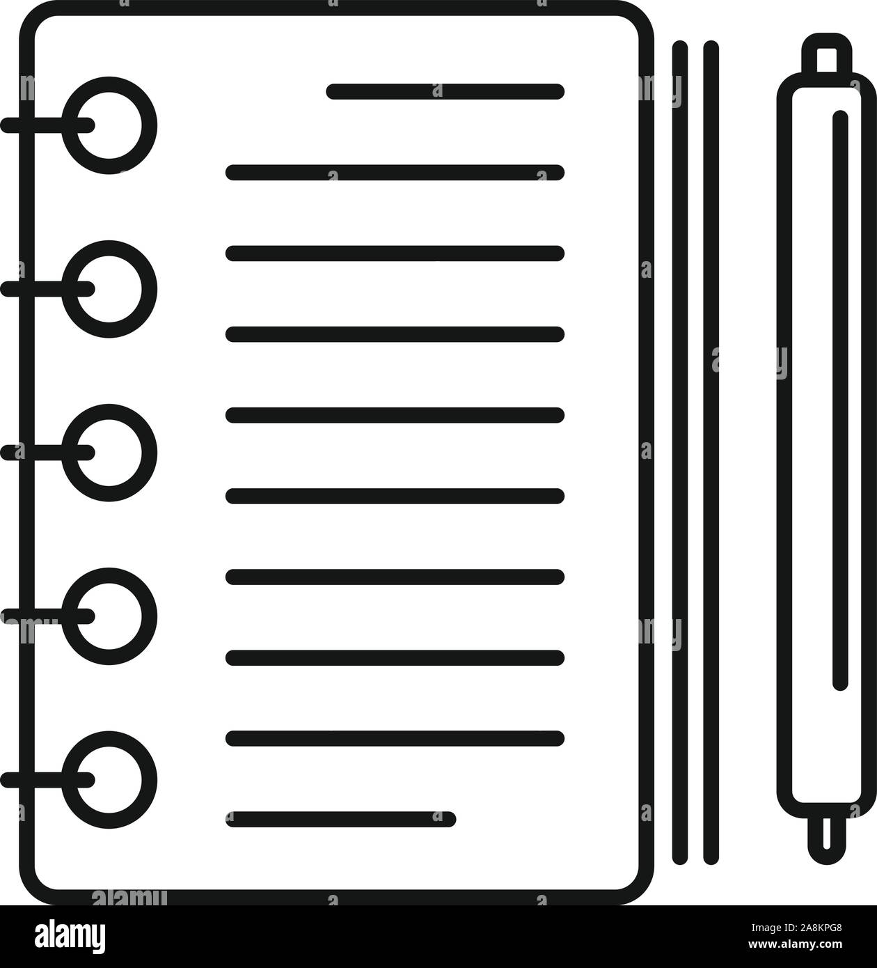 Note paper pencil icon. Outline note paper pencil vector icon for web ...