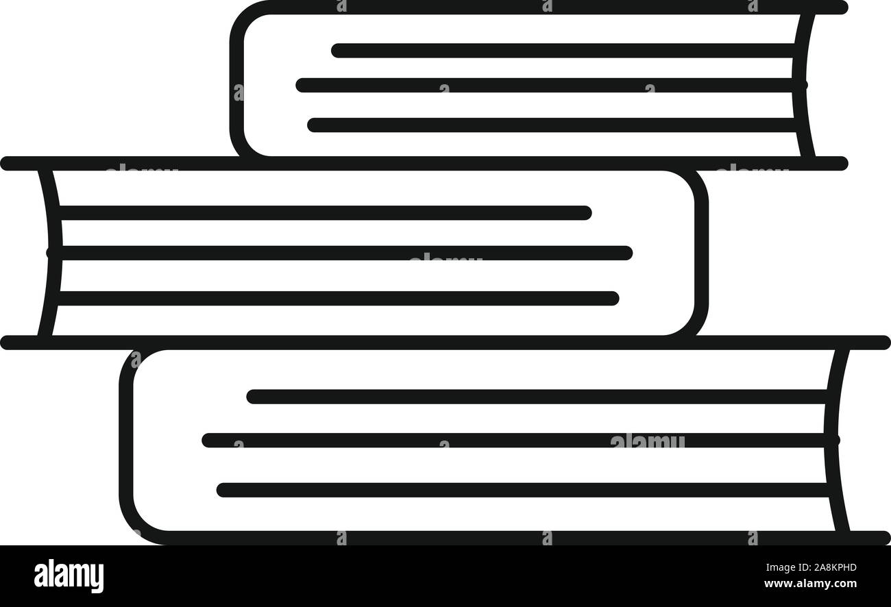 Book stack icon. Outline book stack vector icon for web design isolated ...