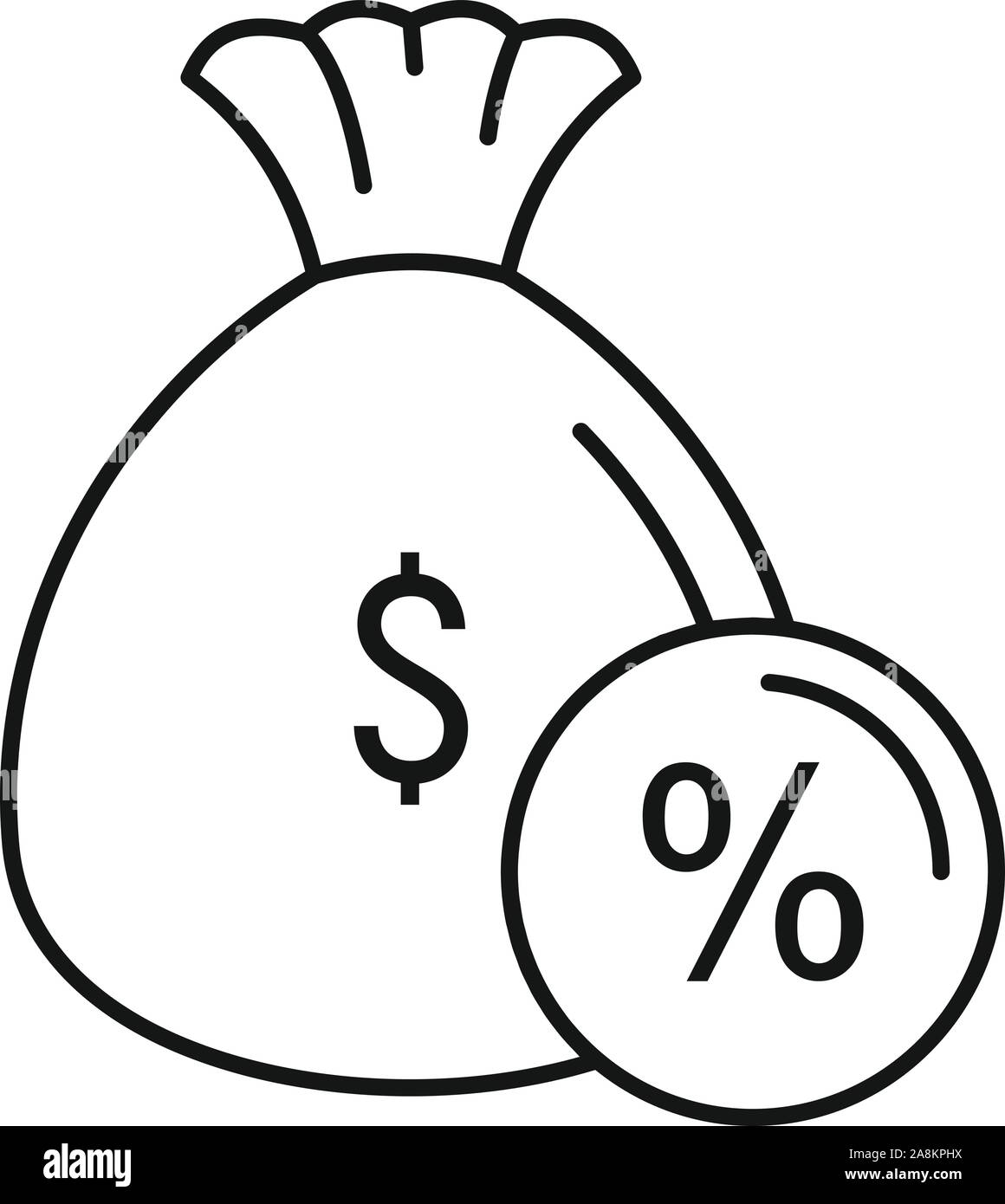 Safe money bag icon. Outline safe money bag vector icon for web design ...